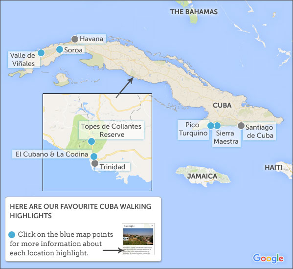Havana Cuba Tour Map Walking