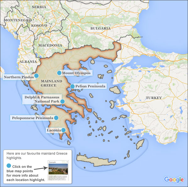 Mainland Greece travel guide. Responsible travel guide to mainland Greece