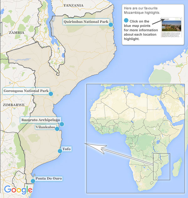Mozambique travel guide. Responsible travel guide to Mozambique