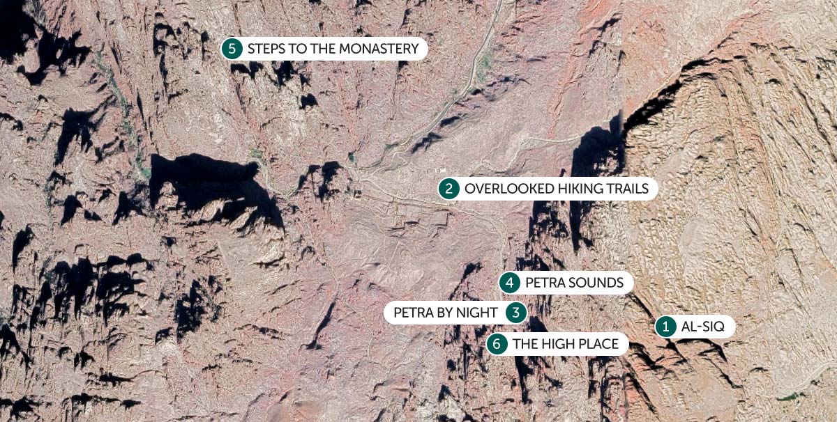Petra & Wadi Rum map & highlights